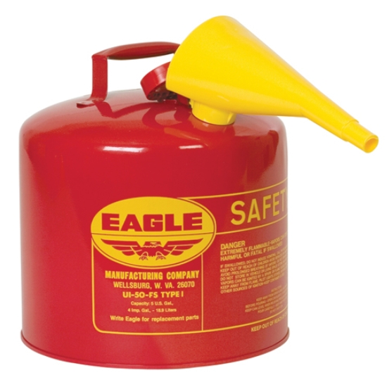 UNITIS | Eagle 5 Gallon Fuel Can / Gas Can with Funnel - Type 1 Red