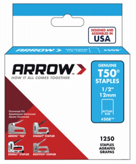 UNITIS | Arrow T50 Staples - 1/2" 1250/pack