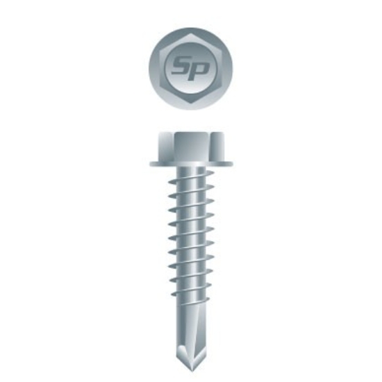 UNITIS | Tek Screw - HWH - #12 x 3" - Zinc - 5lb (200/box)